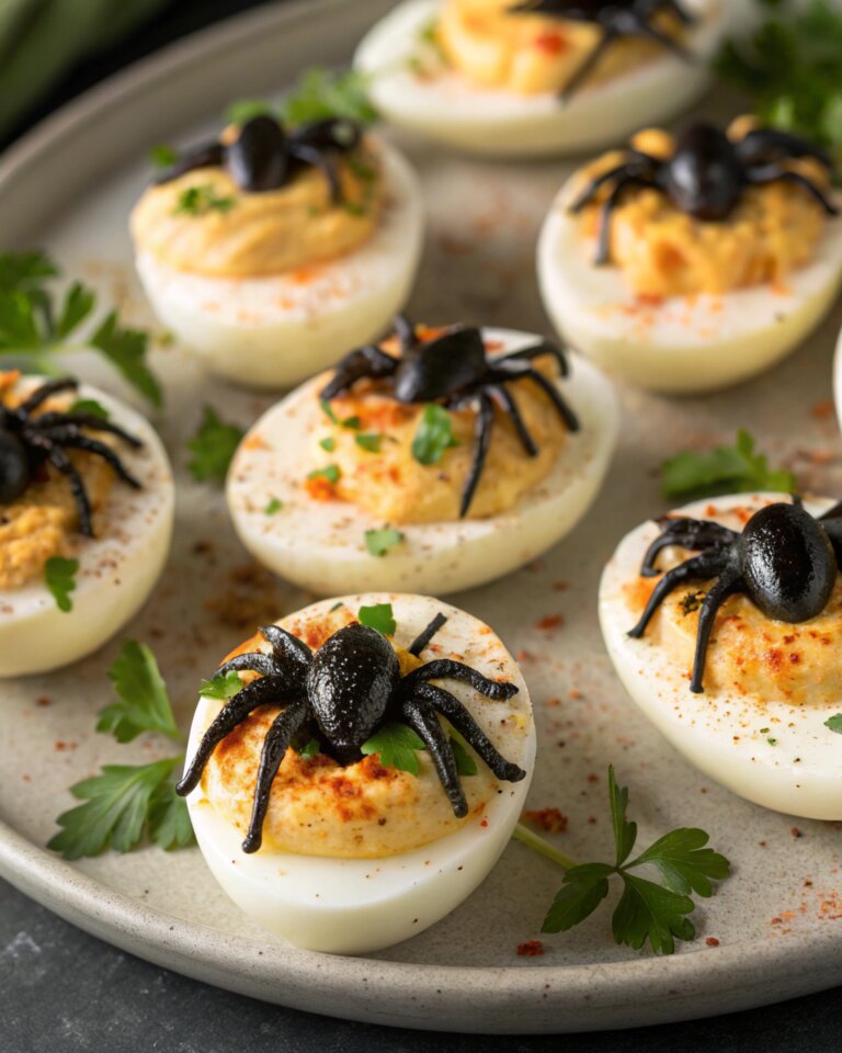 Spooky Spider Deviled Eggs – easy Halloween snack for parties - Lina ...